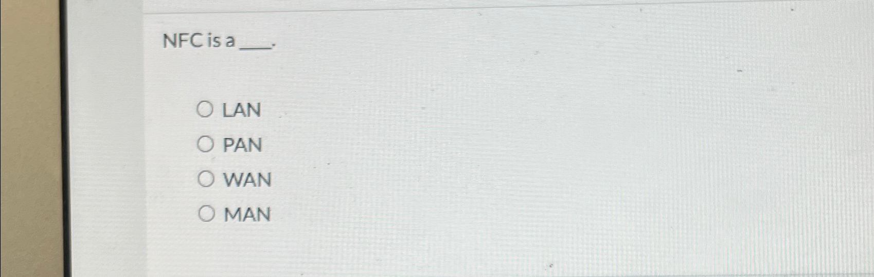 Solved NFC is aLANPANWANMAN | Chegg.com