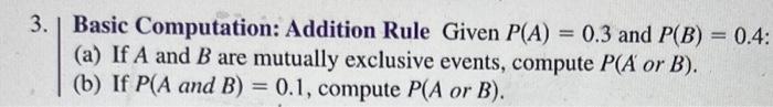 Solved Basic Computation: Rules of Probability Given | Chegg.com