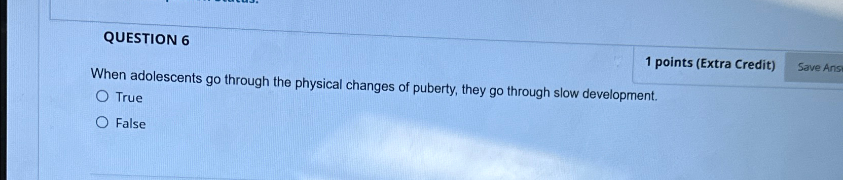 Solved QUESTION 61 ﻿points (Extra Credit)When adolescents go | Chegg.com