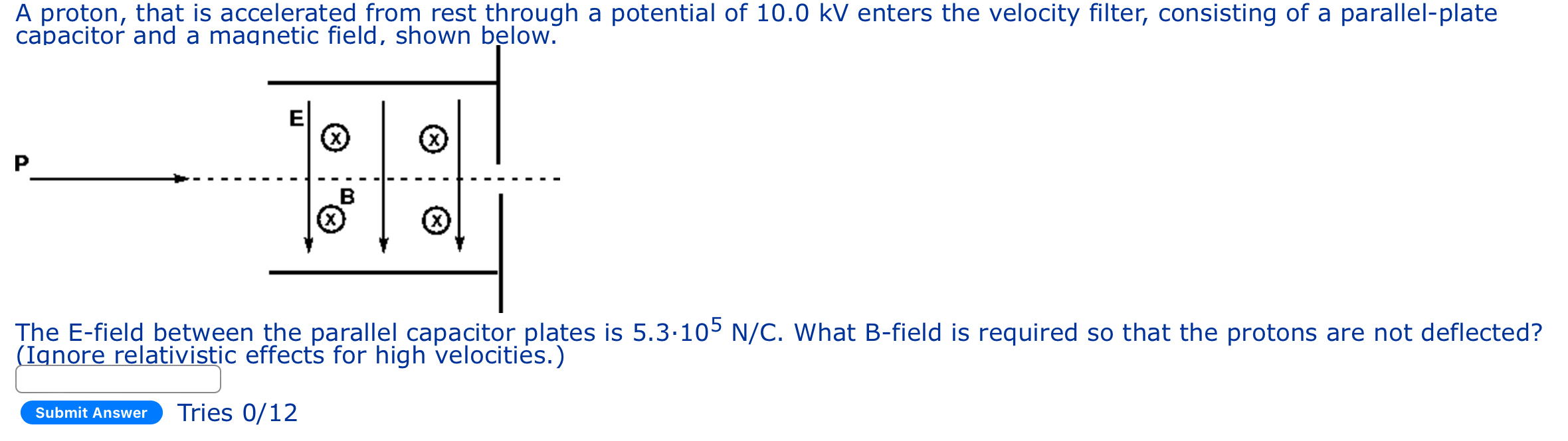 Solved A proton, that is accelerated from rest through a | Chegg.com