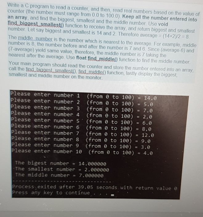 Solved Write a C program to read a counter, and then, read | Chegg.com