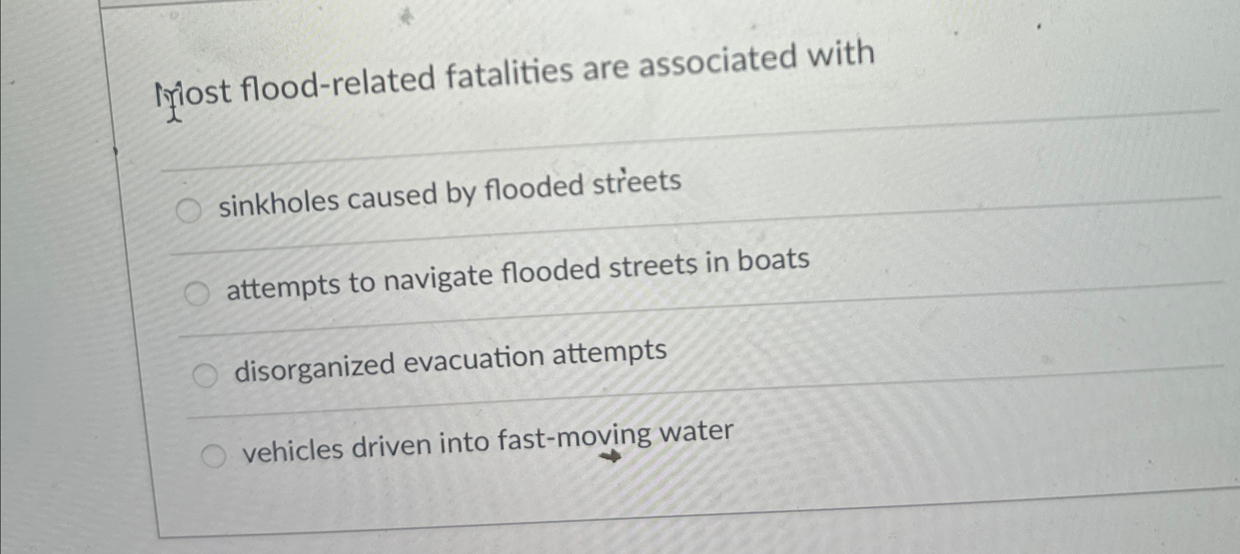 Solved Thiost flood-related fatalities are associated | Chegg.com