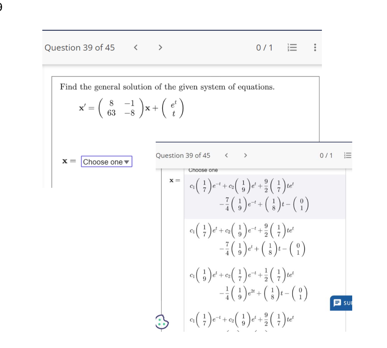 Solved Question 39 ﻿of 4501Find the general solution of the | Chegg.com