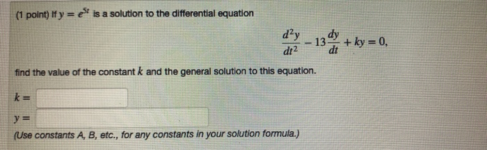 Solved (1 point) In problems below, (a) Identify the | Chegg.com