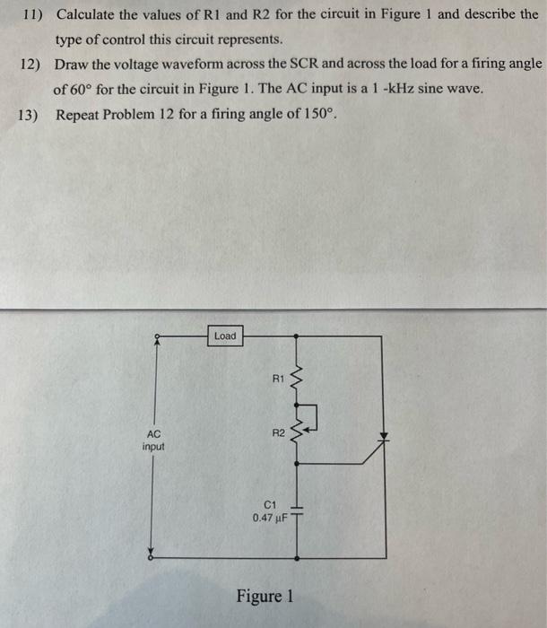 11) Calculate the values of R1 and R2 for the circuit | Chegg.com