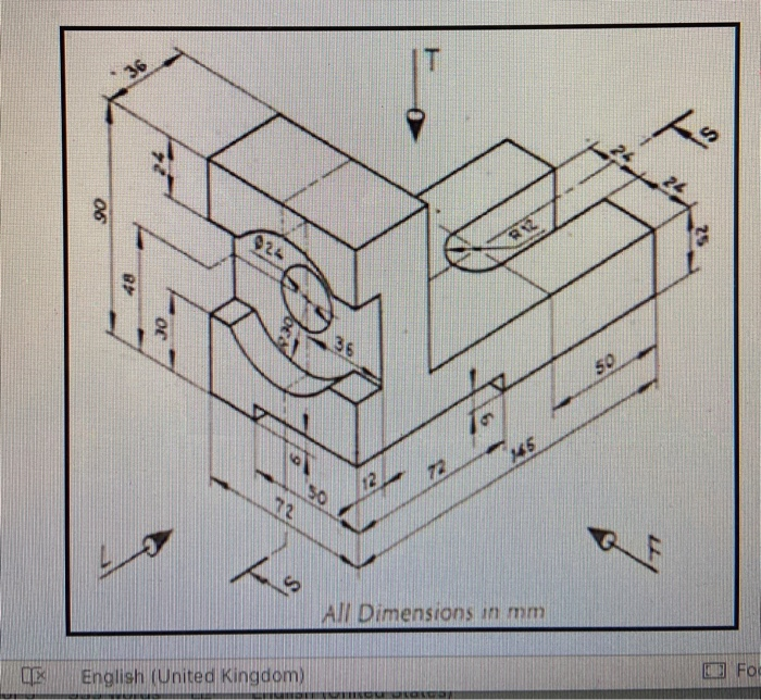 Solved draw the necessary views for the below isometric | Chegg.com