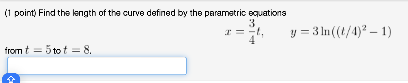 Solved (1 ﻿point) ﻿Find the length of the curve defined by | Chegg.com