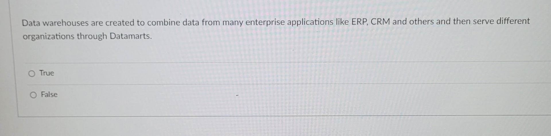 Solved Data warehouses are created to combine data from many | Chegg.com