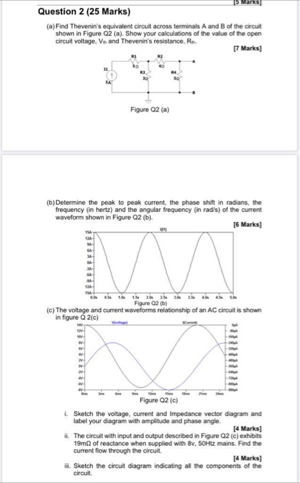 Solved 15 Marks Question 2 (25 Marks) (a) Find Thevenin's | Chegg.com Solved 15 Marks Question 2 (25 Marks) (a) Find Thevenin's | Chegg.com