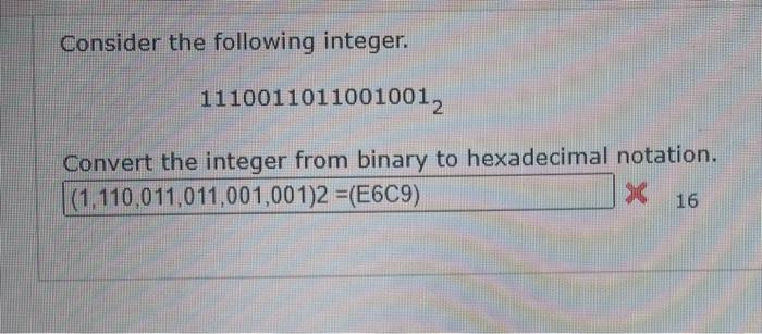 Consider the following integer. 111012 Represent the | Chegg.com