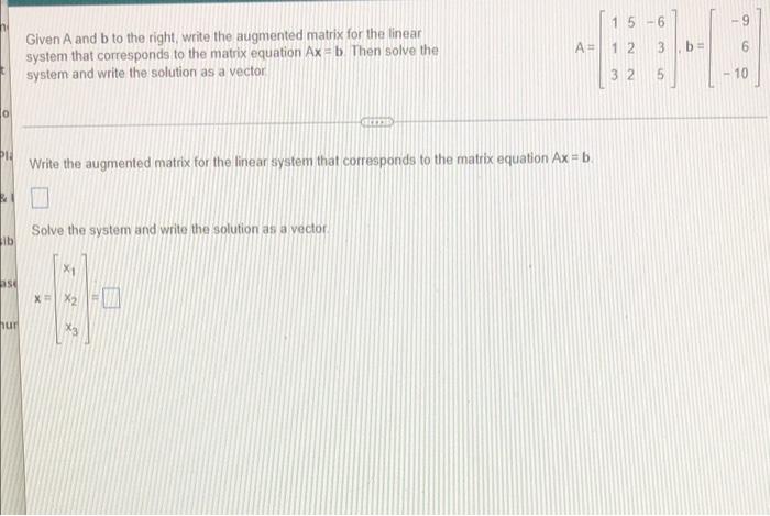 Solved Use the definition of Ax to write the vector equation | Chegg.com