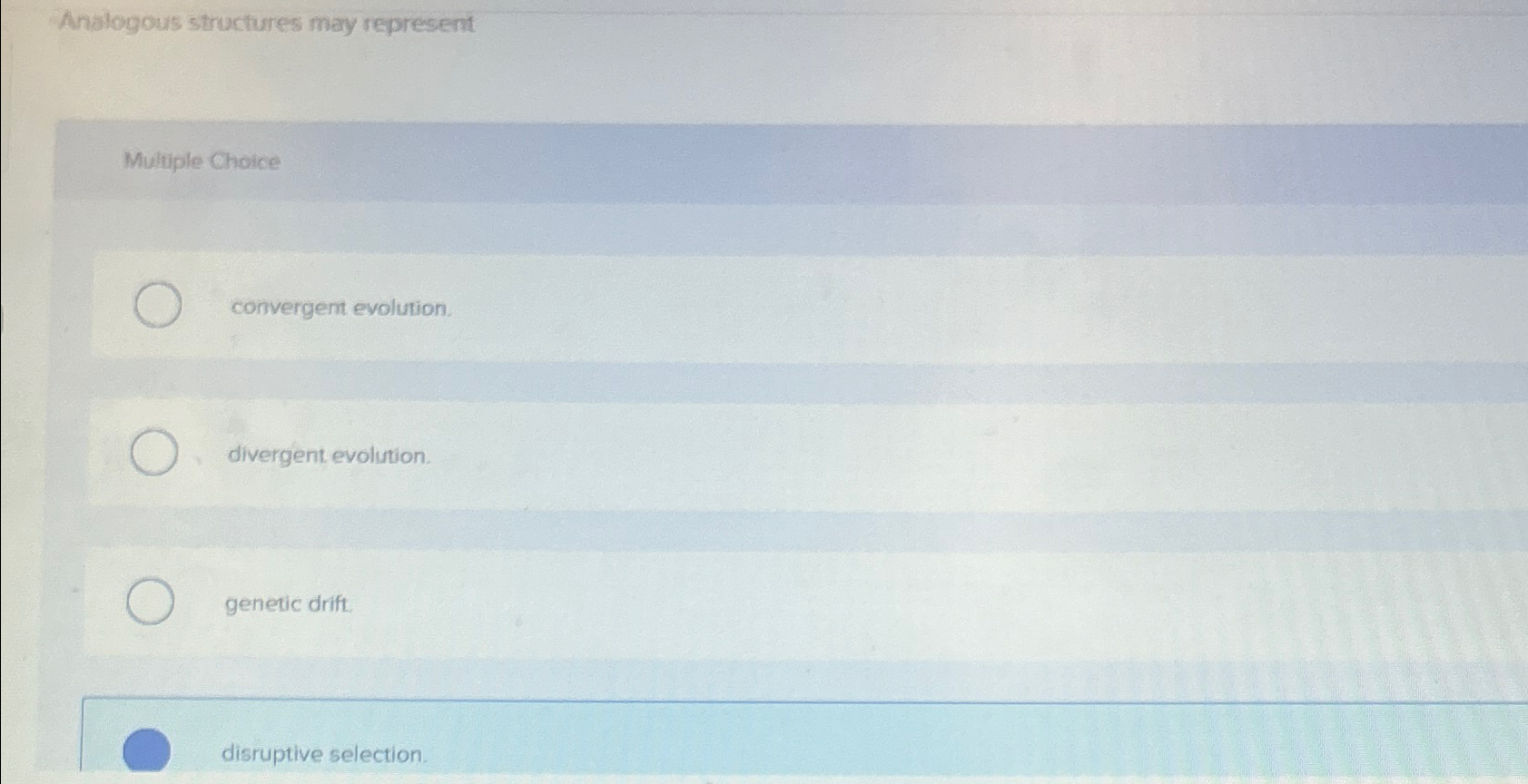 Solved Analogous structures may representMuluiple | Chegg.com