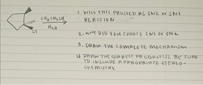 Solved CH3 CH2SH H₂O , 1. WIW THIS PROCEED AS SN2 Or SNI | Chegg.com