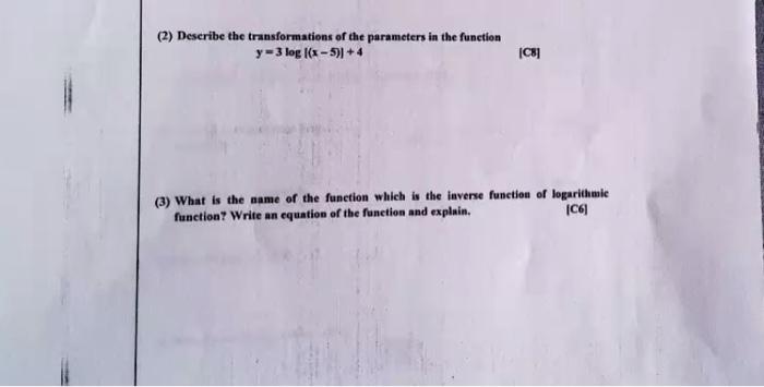 Solved (2) Describe the transformations of the parameters in | Chegg.com