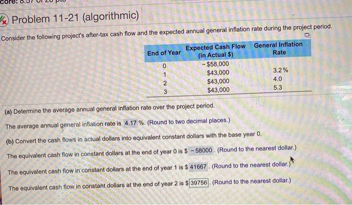 Solved b. Problem 11-21 (algorithmic) Consider the following | Chegg.com
