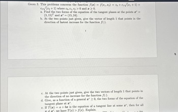 Solved Geom 3. This problems concerns the function f(x) = | Chegg.com
