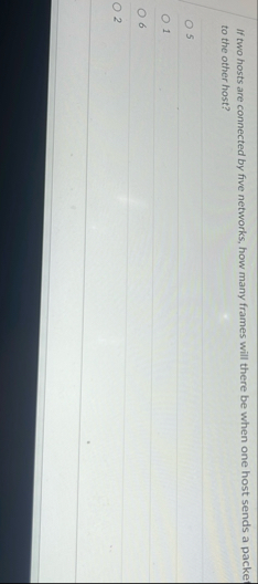 Solved If two hosts are connected by five networks, how many | Chegg.com