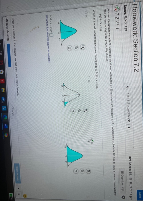 Solved Save Homework Section 7 2 7 Of 14 11 Complete Hw