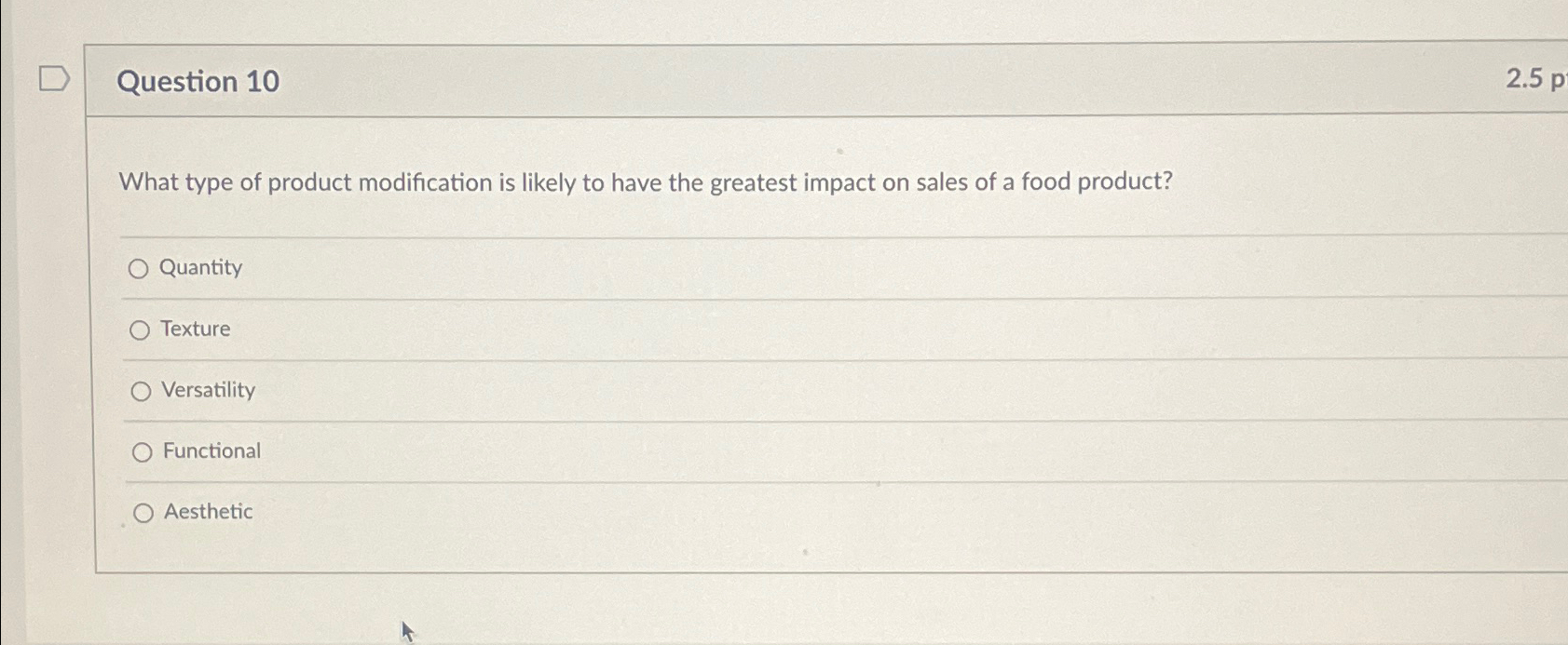 Solved Question 102.5pWhat type of product modification is | Chegg.com