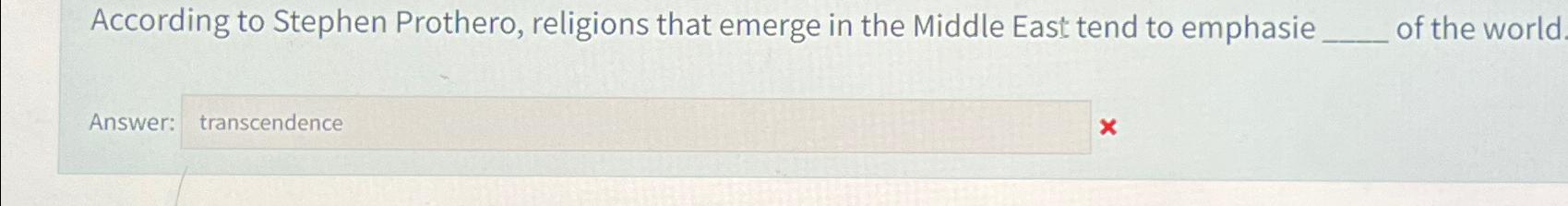 Solved According to Stephen Prothero, religions that emerge | Chegg.com