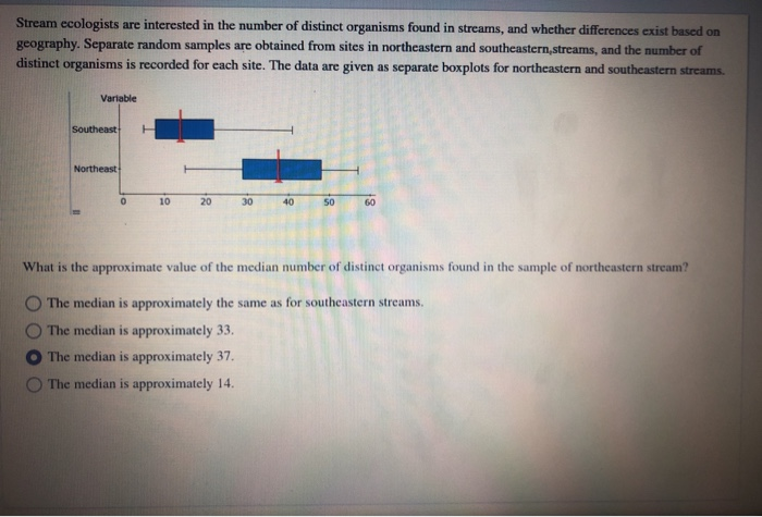 Solved Stream ecologists are interested in the number of | Chegg.com