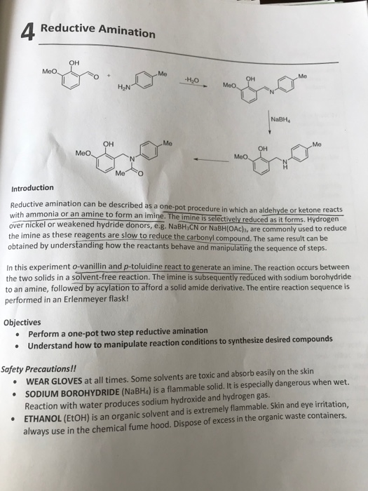 Solved Reductive Amination Meo Introduction Reductive | Chegg.com