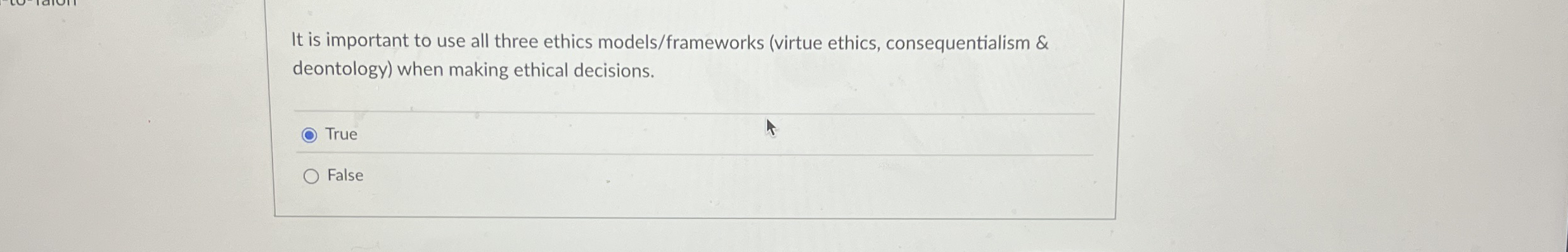 It is important to use all three ethics | Chegg.com