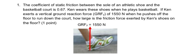 Solved 1. The coefficient of static friction between the | Chegg.com