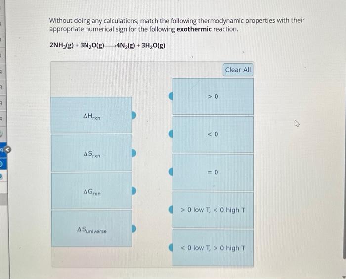 Solved Without doing any calculations, match the following | Chegg.com