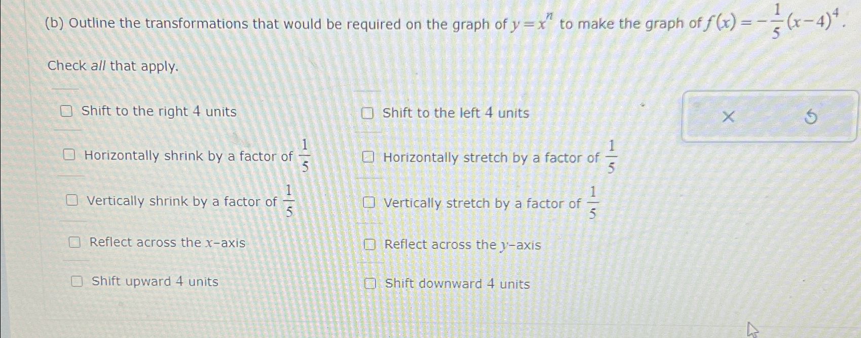Solved (b) ﻿Outline the transformations that would be | Chegg.com