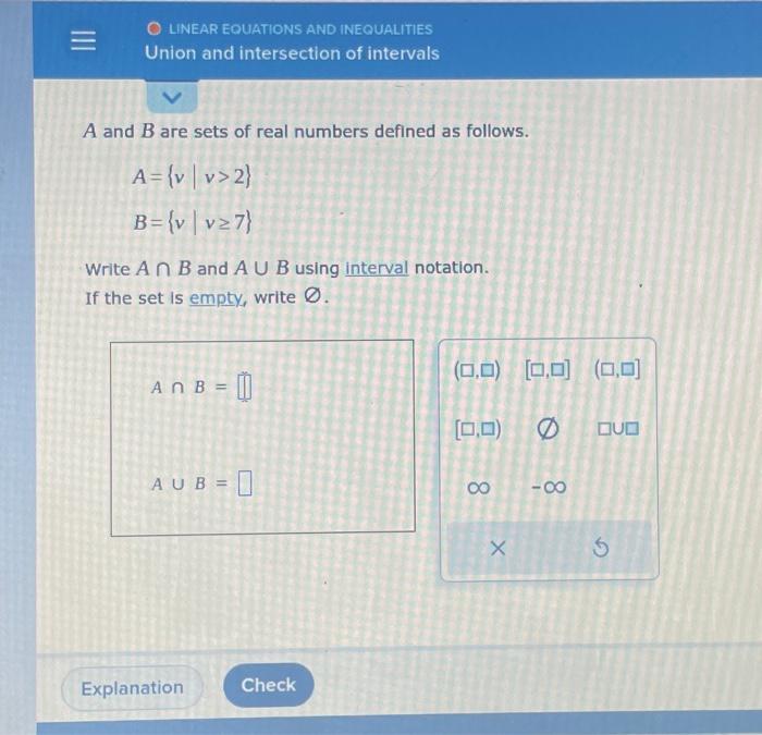 Solved ||| O LINEAR EQUATIONS AND INEQUALITIES Union and | Chegg.com