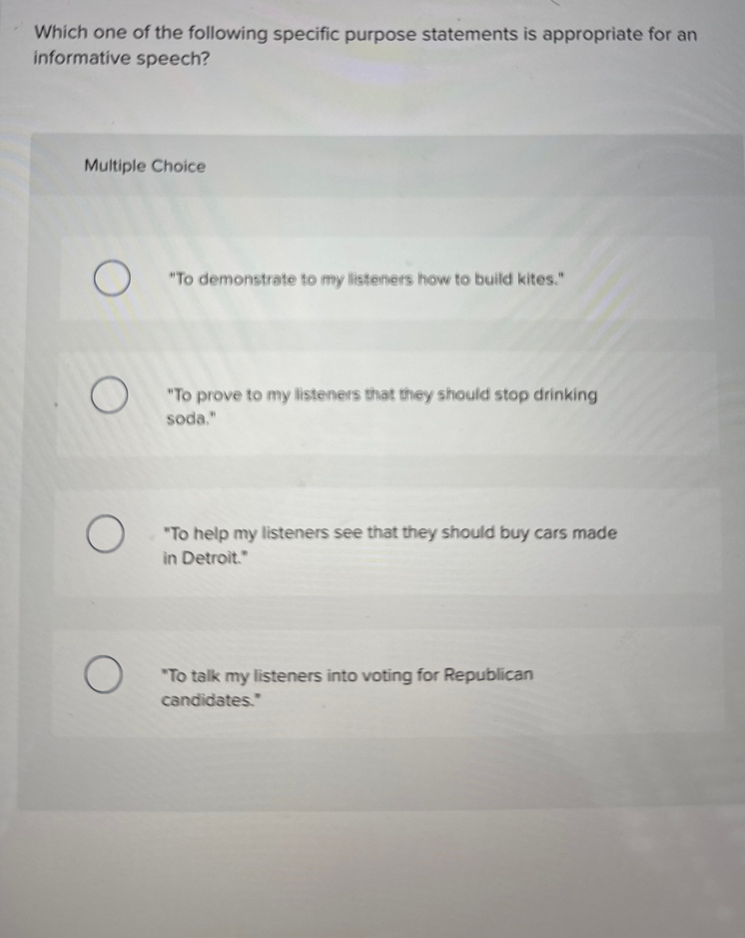 Solved Which one of the following specific purpose | Chegg.com