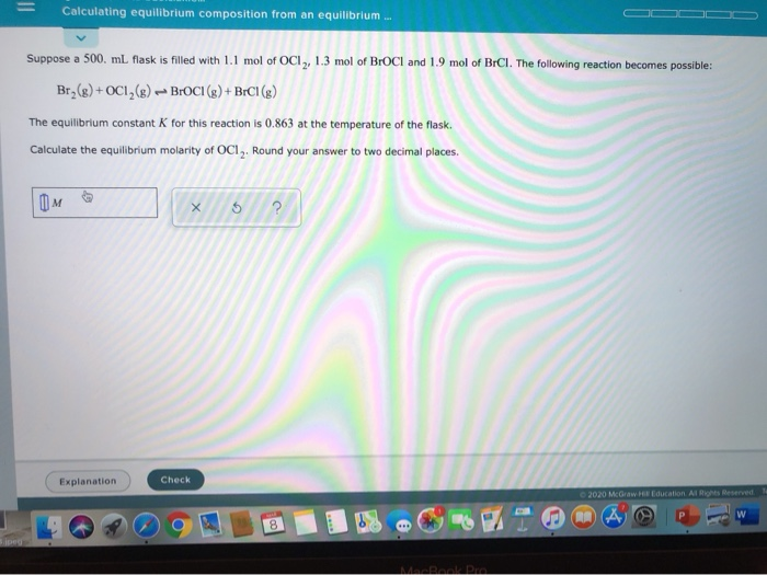 Solved Calculating equilibrium composition from an | Chegg.com