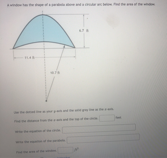 Solved A window has the shape of a parabola above and a | Chegg.com