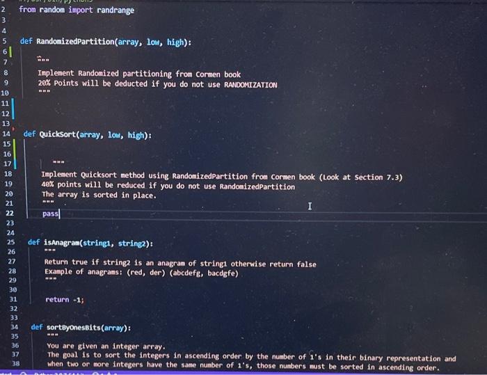 Solved From Randon Import Randrange Def 