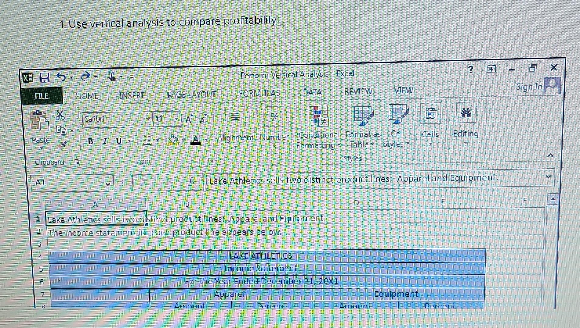 Solved 1. Use vertical analysis to compare profitability.19 | Chegg.com