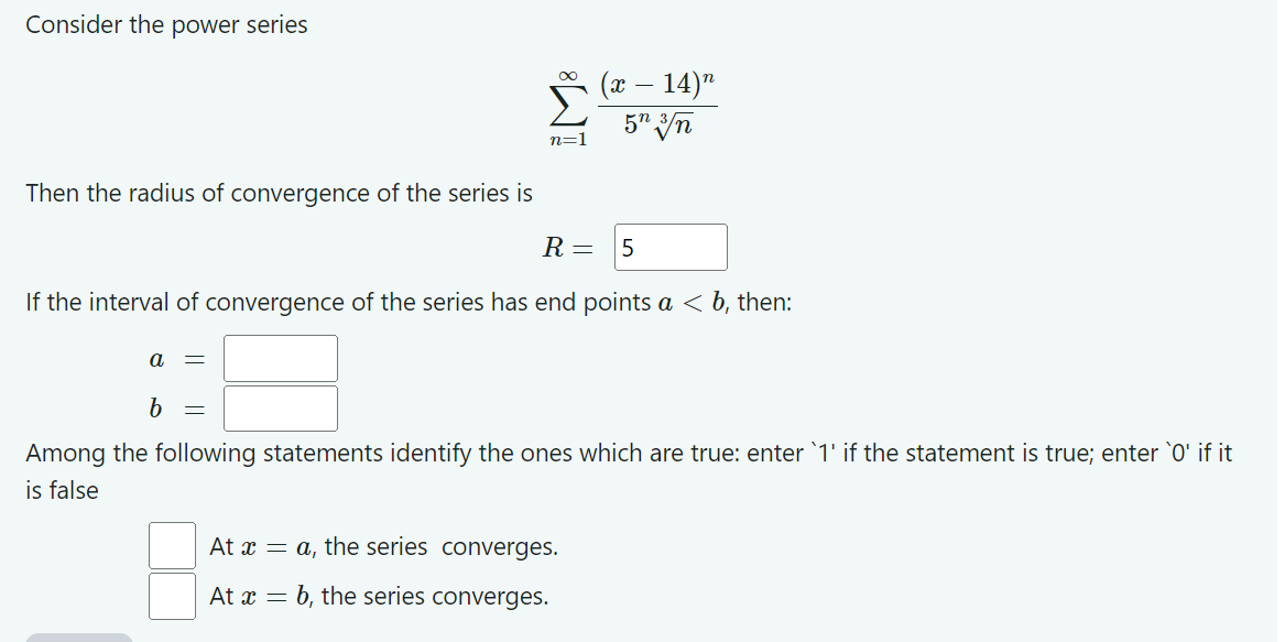 Solved Consider the power series\\n\\\\sum_(n=1)^(\\\\infty | Chegg.com