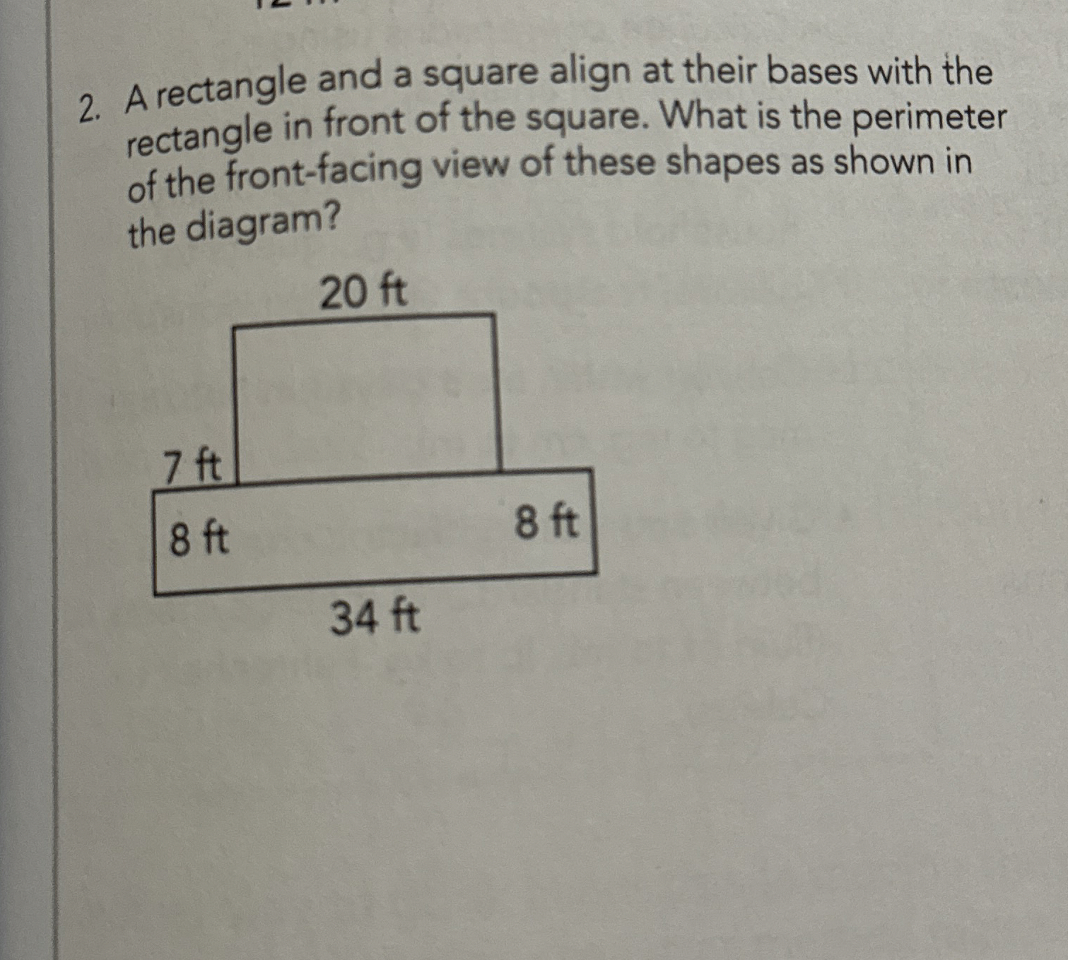 Solved A rectangle and a square align at their bases with | Chegg.com