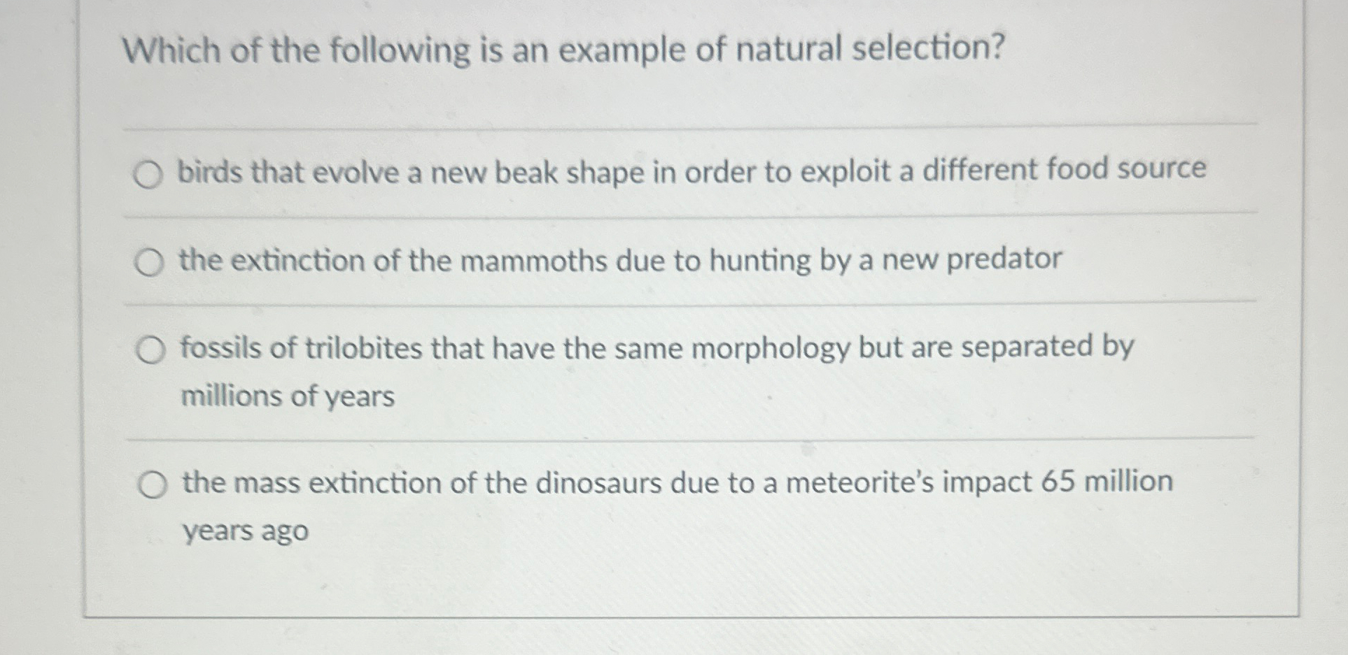 Solved Which of the following is an example of natural | Chegg.com