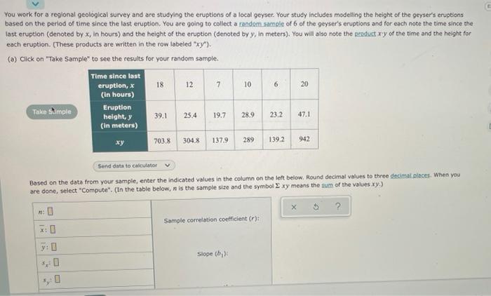 Solved You work for a regional geological survey and are | Chegg.com