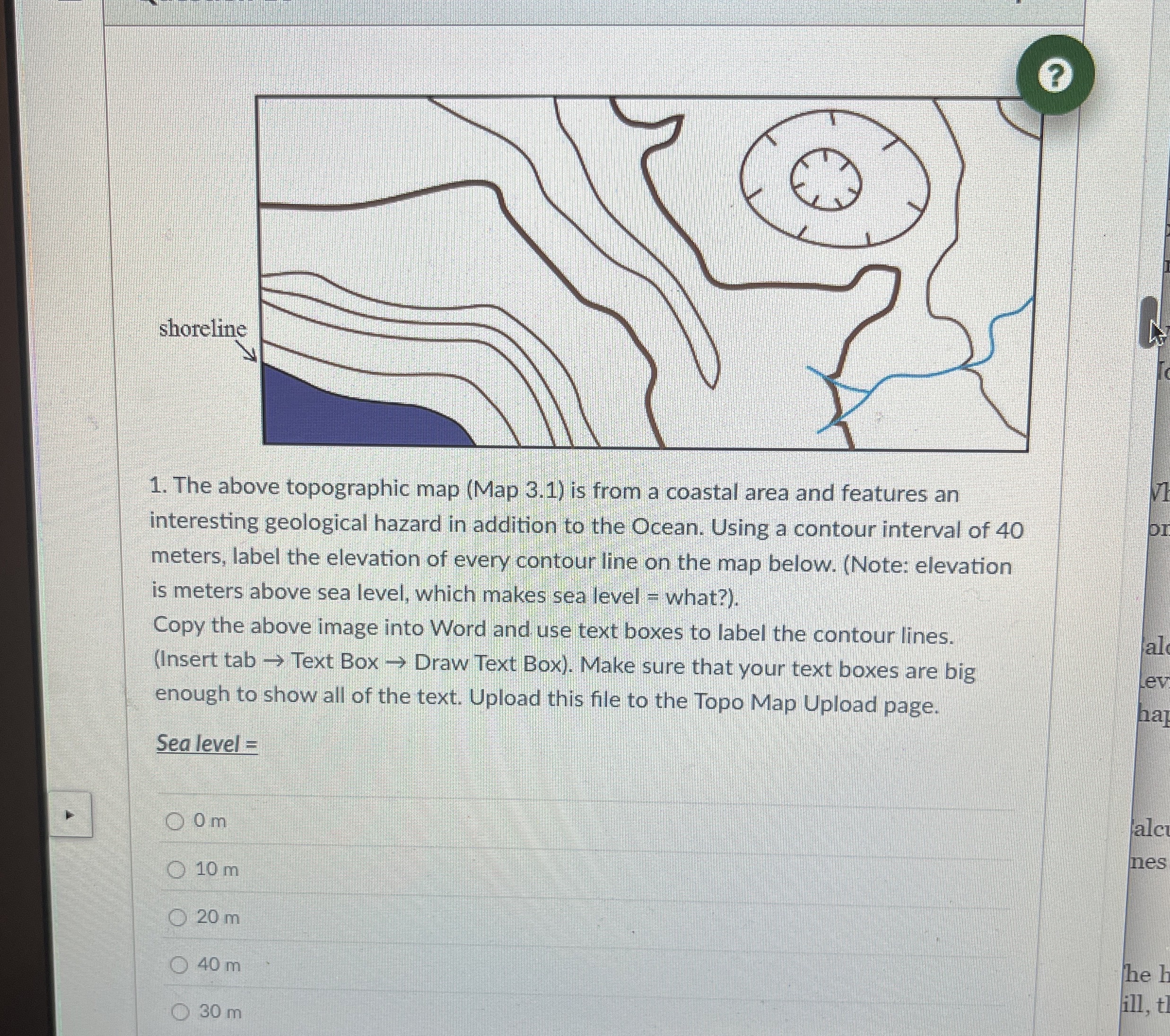 Solved Please Label the contour lines The above topographic | Chegg.com