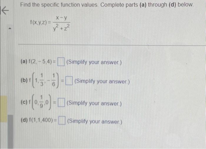 Solved Find the specific function values. Complete parts (a) | Chegg.com
