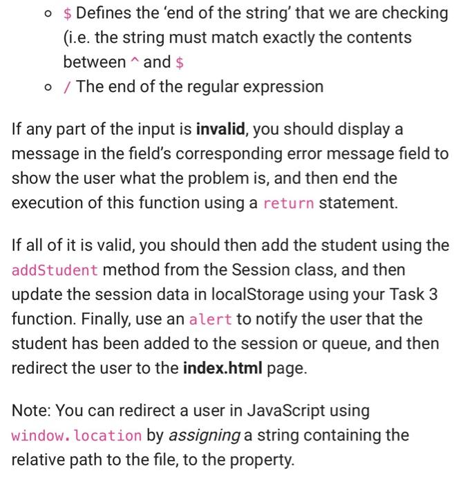 Solved Task 6 Write a function addStudent that will be | Chegg.com