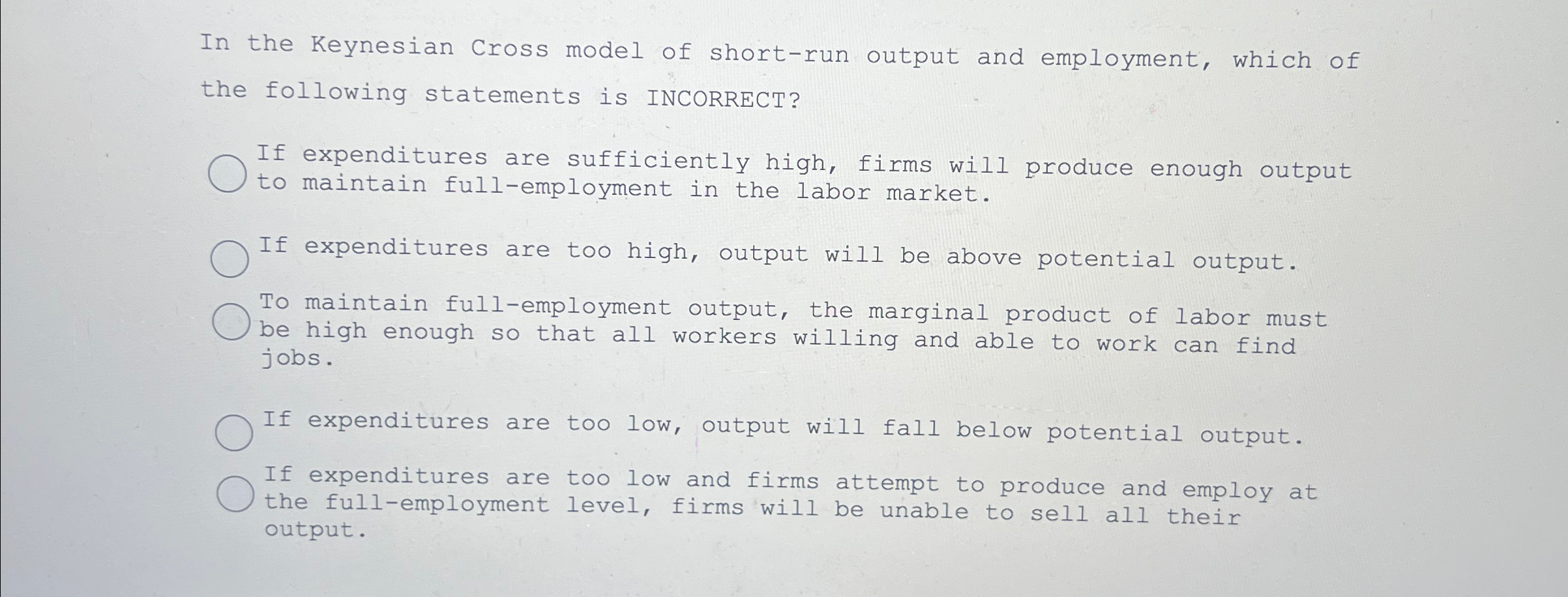 Solved In the Keynesian Cross model of short-run output and | Chegg.com