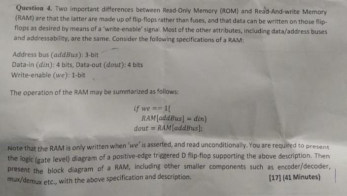 Solved Question 4. Two important differences between | Chegg.com