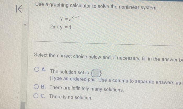 Solved Use a graphing calculator to solve the nonlinear | Chegg.com
