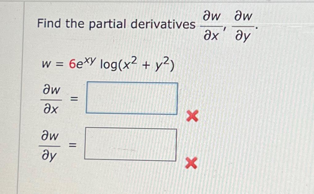 Solved Find the partial derivatives | Chegg.com