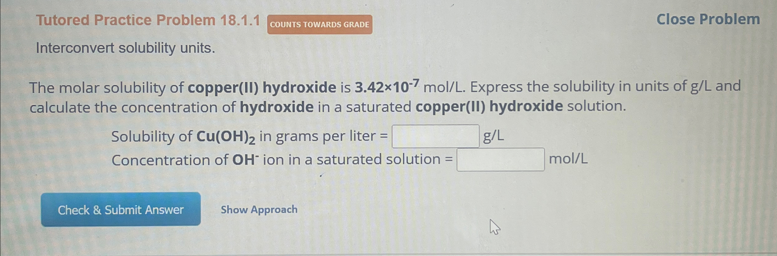Solved Tutored Practice Problem 18.1.1 Close | Chegg.com