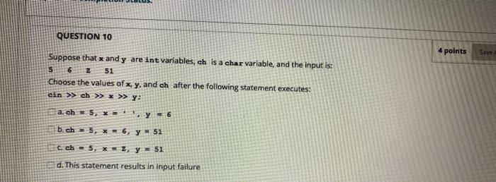 Solved QUESTION 10 4 points 5. Suppose that x and y are int | Chegg.com