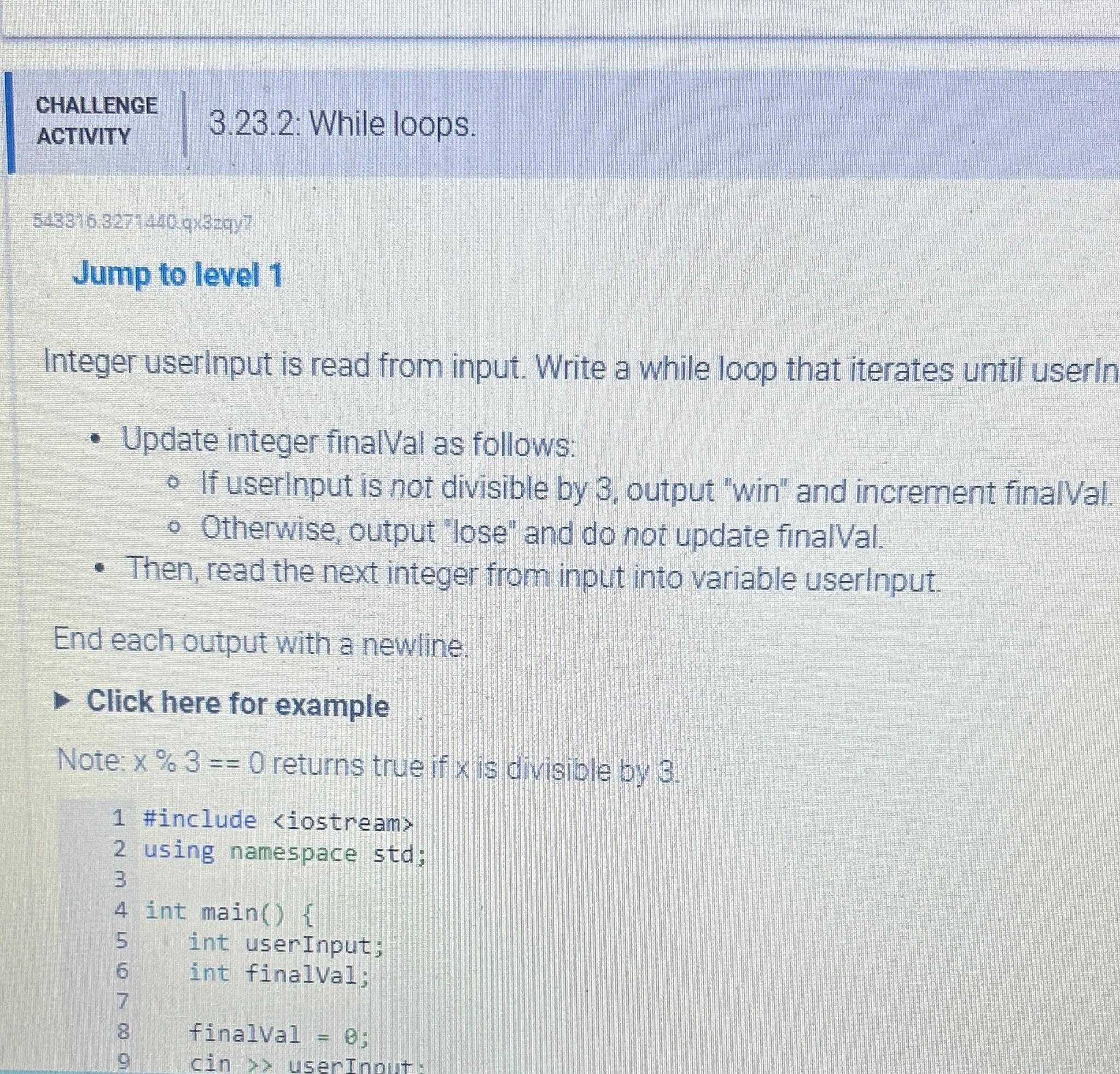 Solved CHALLENGE3.23.2: While | Chegg.com